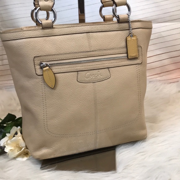 Coach | Bags | Coach Hamilton Sand Pebbled Leather Tote | Poshmark